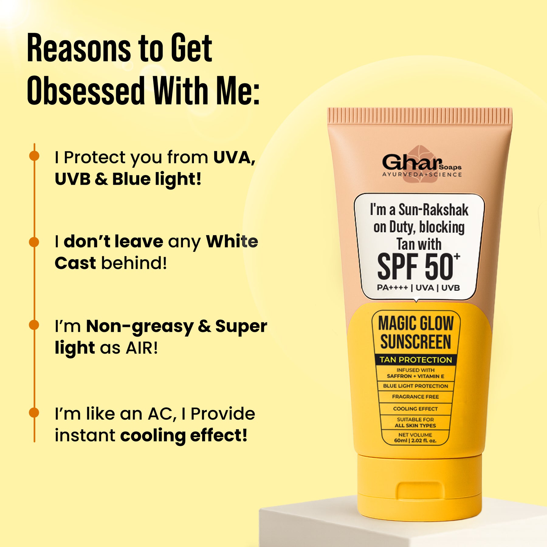 Sunscreen SPF 50 PA+++ - Buy Best Sunscreen Online | Ghar Soaps – GHAR ...