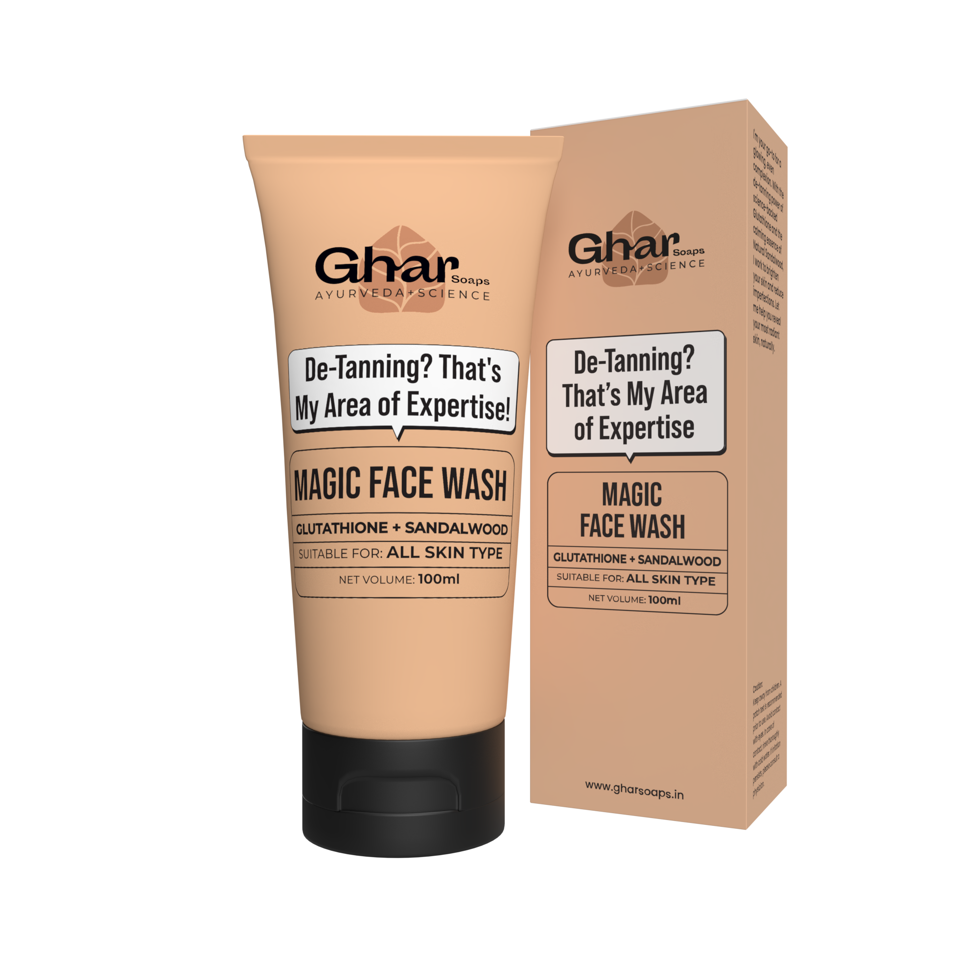 Magic Face wash With Sandalwood and Glutathione – GHAR SOAPS